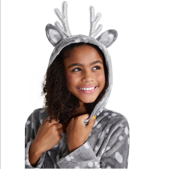 Justice | Pajamas | Nwt 5 6 7 Justice Reindeer Hood Nightgown Bath Robe ...